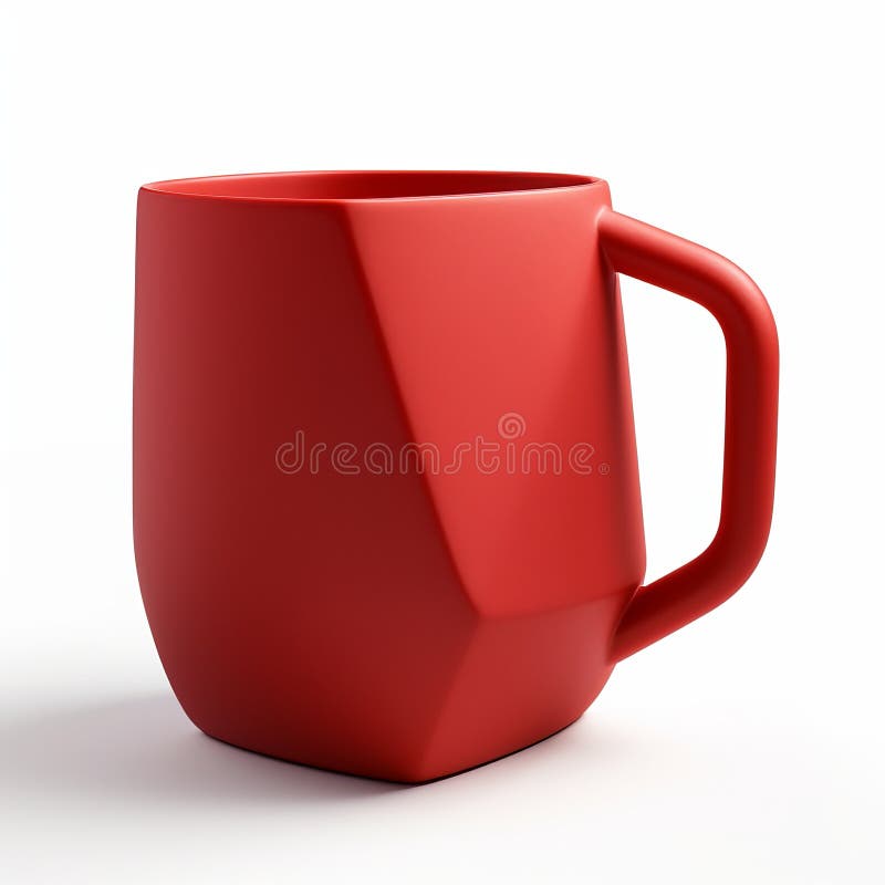 Geometric Red Coffee Mug - Matte Finish, Handheld Design Stock ...
