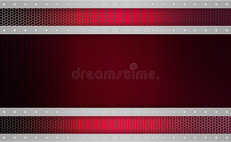 Geometric Red Mesh Background with Stripes of Light Metallic Hue, Frame ...