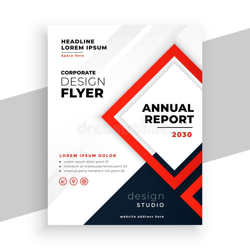Geometric Red Modern Annual Report Business Flyer Template Stock Vector ...