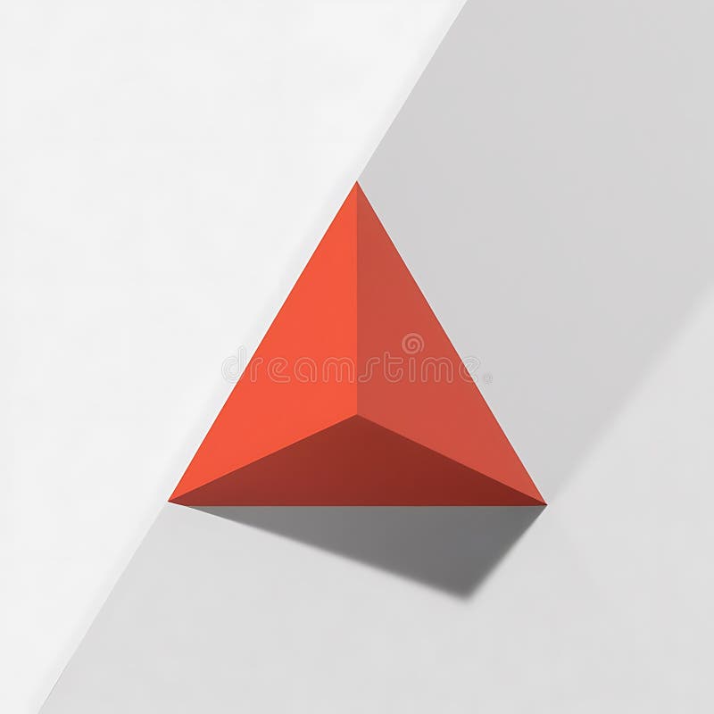 Geometric Red Pyramid on White Background Logo Stock Illustration ...