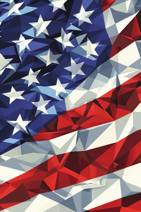 Geometric Rendition of a Folded American Flag Stock Illustration ...