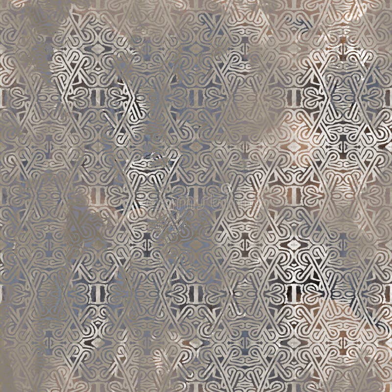 Geometric Repeat Pattern with Distressed Texture and Color Stock ...