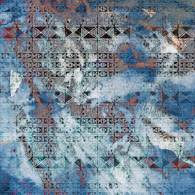 Geometric Repeat Pattern with Distressed Texture and Color Stock ...