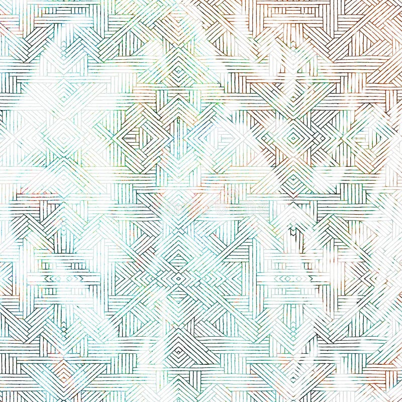 Geometric Repeat Pattern with Distressed Texture and Color Stock ...