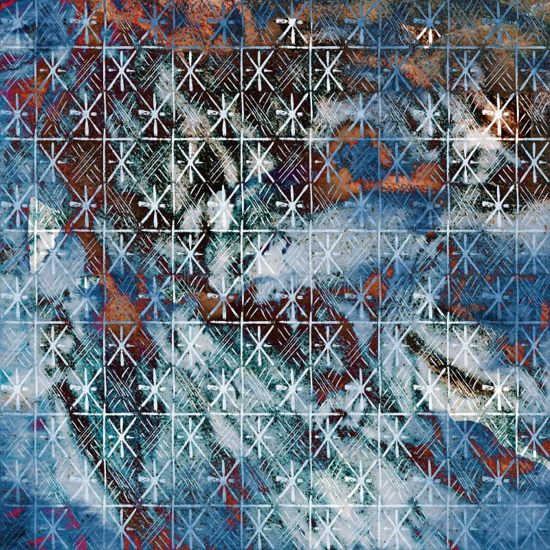 Geometric Repeat Pattern with Distressed Texture and Color Stock ...