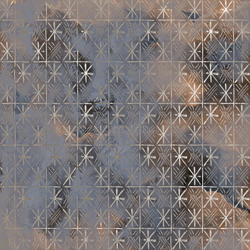 Geometric Repeat Pattern with Distressed Texture and Color Stock ...