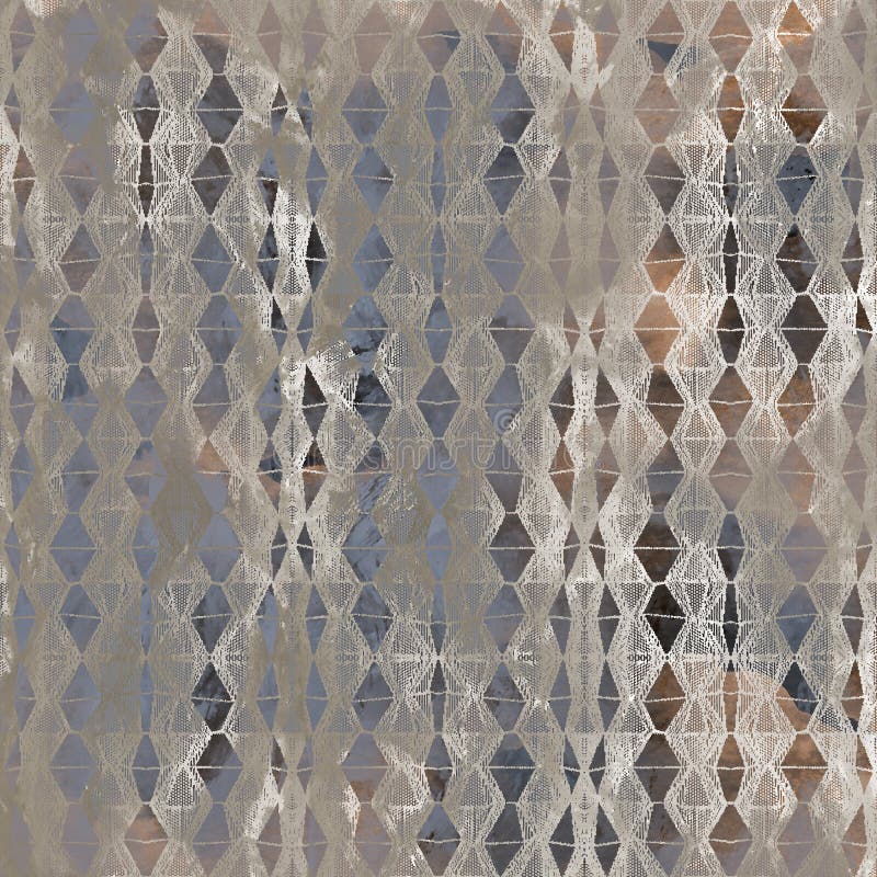Geometric Repeat Pattern with Distressed Texture and Color Stock ...