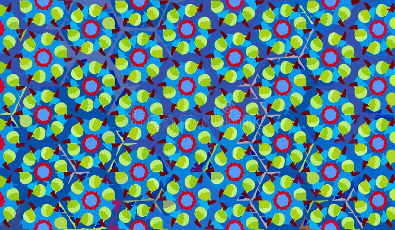 Seamless Geometric of Repeating Pattern on Blue Background Stock ...