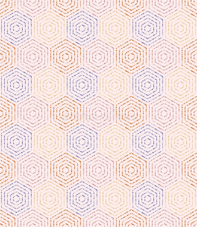 Seamless Vector Pattern with Hexagonal Dotted Shapes Stock Vector ...