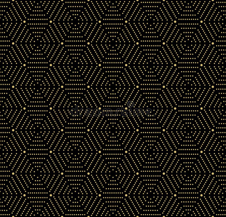 Seamless Vector Pattern with Hexagonal Dotted Shapes Stock Illustration ...