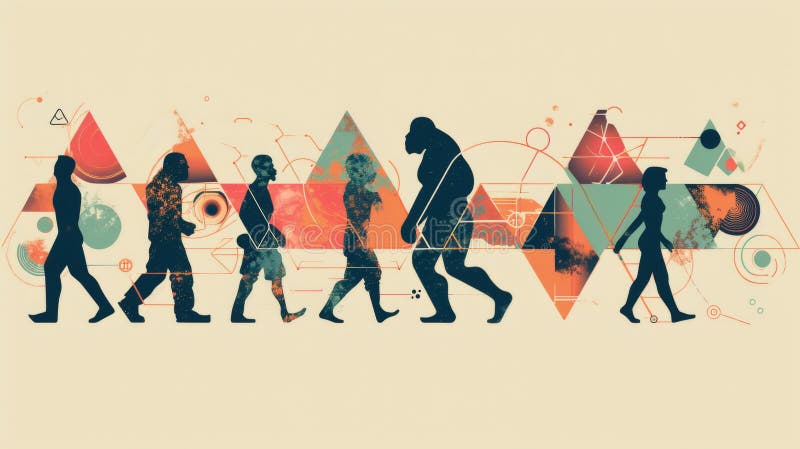 Geometric Representation of Human Evolution Stages Stock Image - Image ...