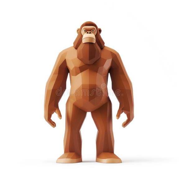 Low Poly Bigfoot Character Design, 3D Render Stock Illustration ...