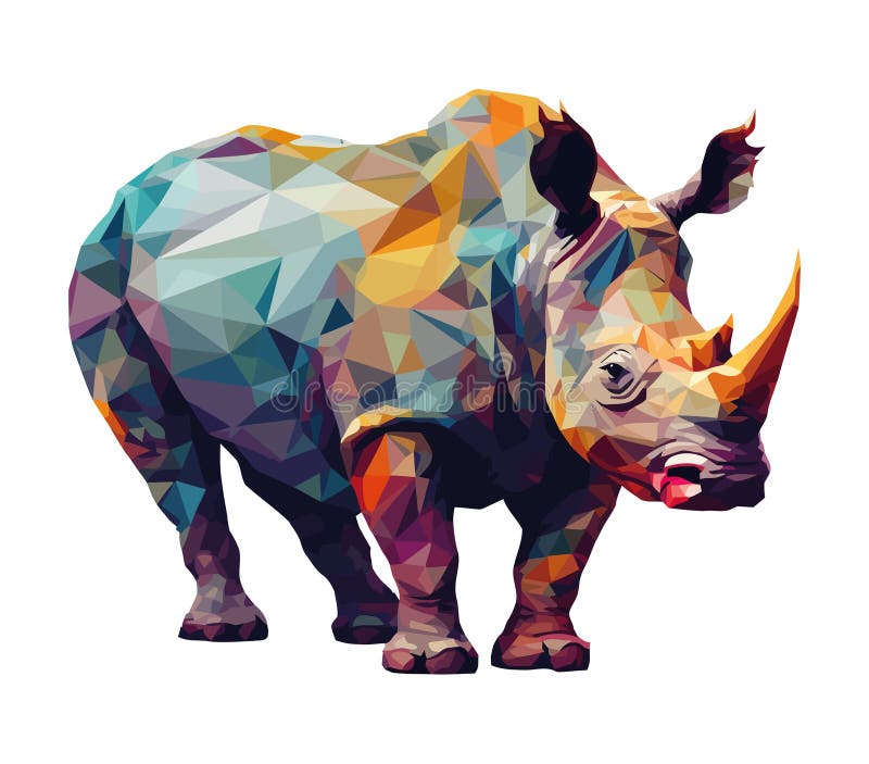 Geometric Rhino Icon Isolated Stock Vector - Illustration of africa ...