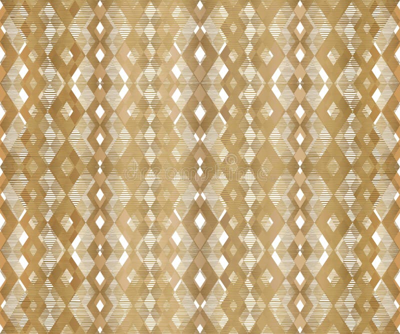 Geometric Rhombus Seamless Pattern Design Bronze Gold on White ...