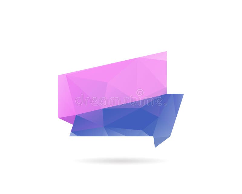 Geometric Ribbon from Triangles, Abstract Vector Banner. Low Polygonal ...