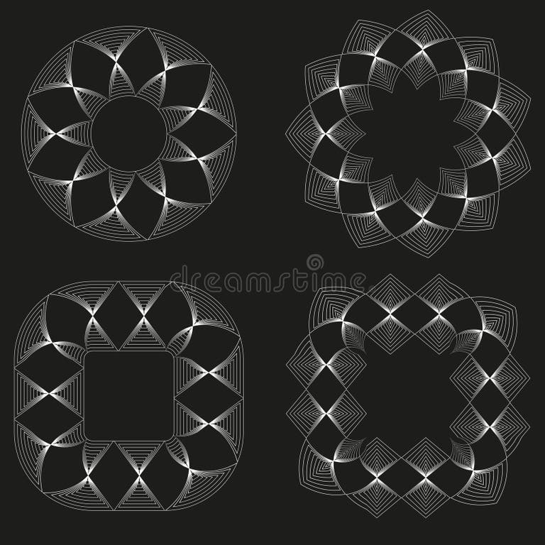 Geometric Ring Pattern. Optical Line Art. Abstract Square Rotation ...