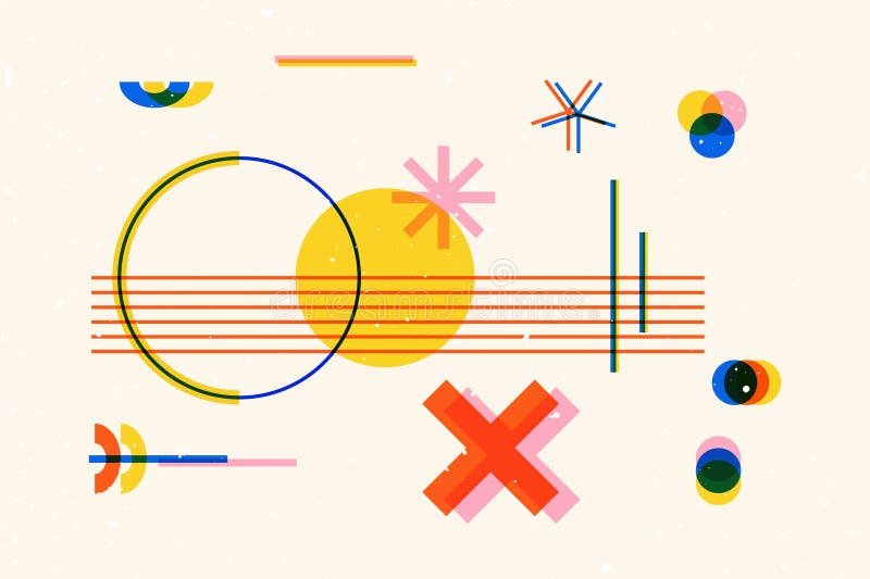 Geometric Risograph Shapes. Abstract Minimalist Organic Elements ...