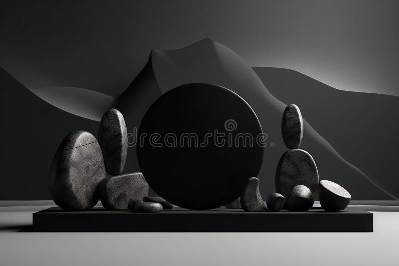 Geometric Rock Shape Podium AI Generated Image Stock Illustration ...