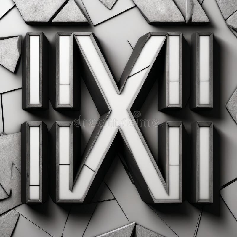 Geometric Roman Numerals Composition with Bold 3d Effect on Abstract ...