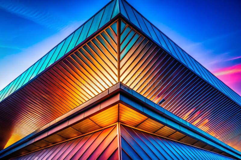 Geometric Rooftop Design a Stunning CloseUp of Modern Architectural ...