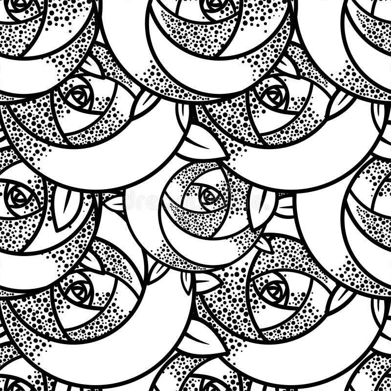 Geometric Rose Flower. Seamless Pattern. Art Deco Style Inspired Stock ...