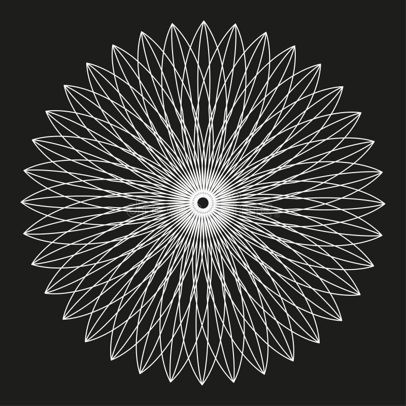Geometric Rosette Shape. Radiant Line Symbol. Abstract Flower Pattern ...