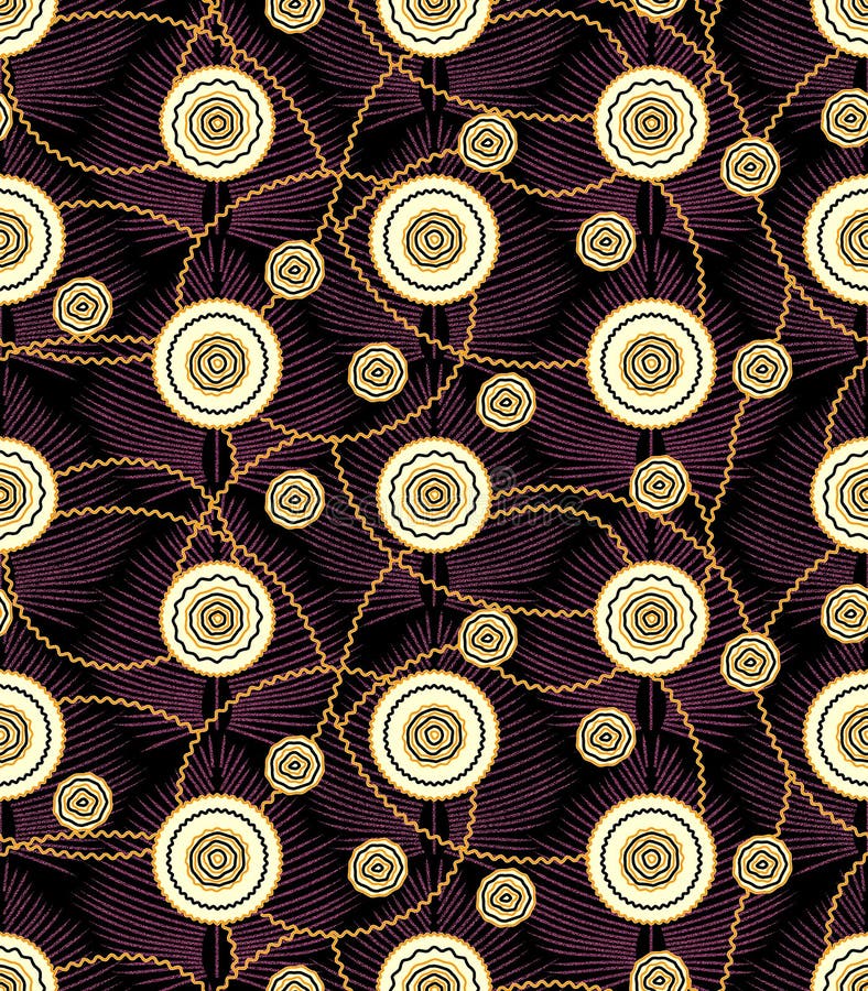 Geometric Round Abstract Flower with Dark Background Stock Illustration ...