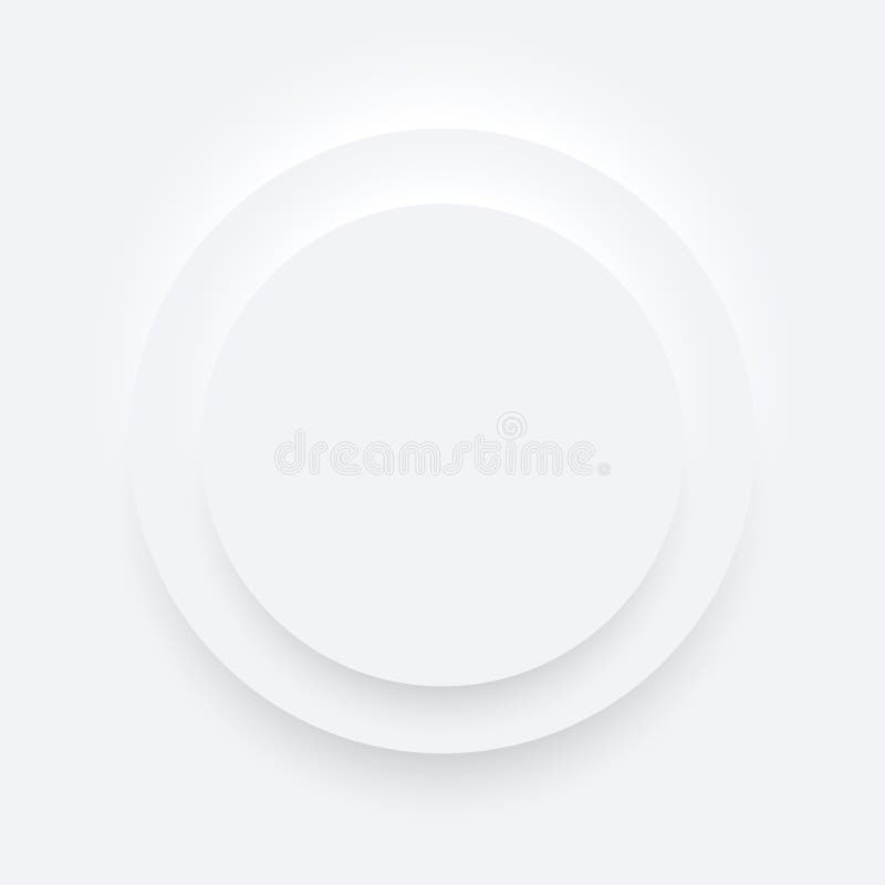 Geometric Round Frame on White Background Neumorphic Style Stock Vector ...