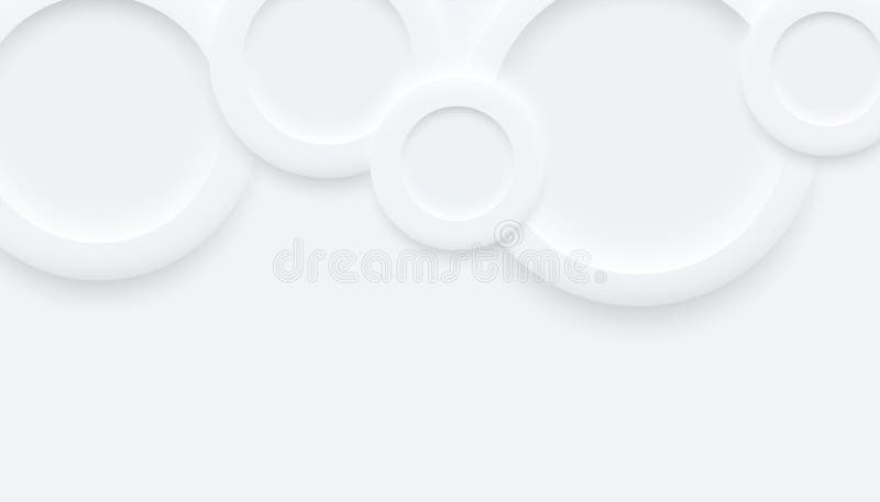 Geometric Round Shape on White Neumorphic Banner Stock Vector ...