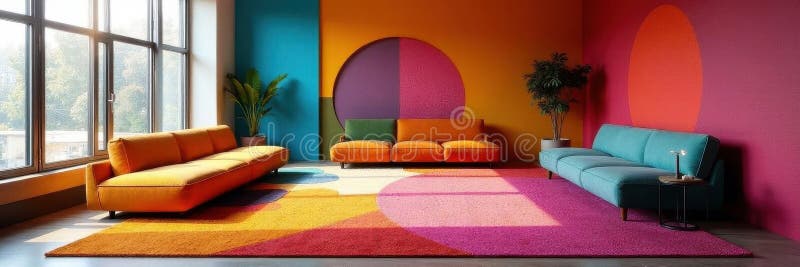 Geometric Rug, Modular Seating, Textured Walls, Interior Styling, Sofa ...
