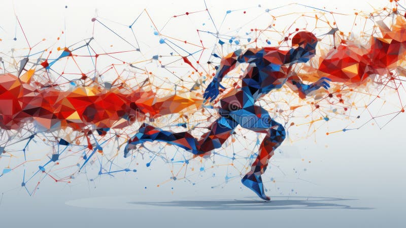 Geometric Human Figure Runner Abstract Stock Illustration ...