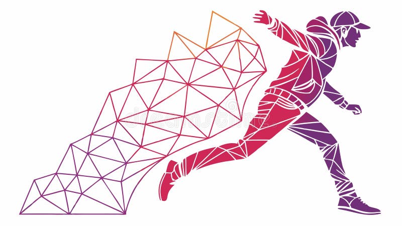 Geometric Runner Dynamic Abstract Polygonal Art, Vector Design ...