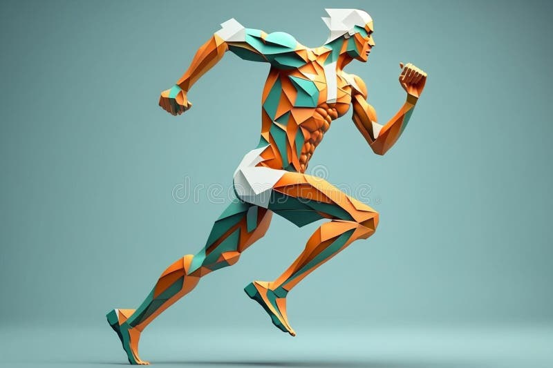 Geometric running man stock illustration. Illustration of human - 273067246
