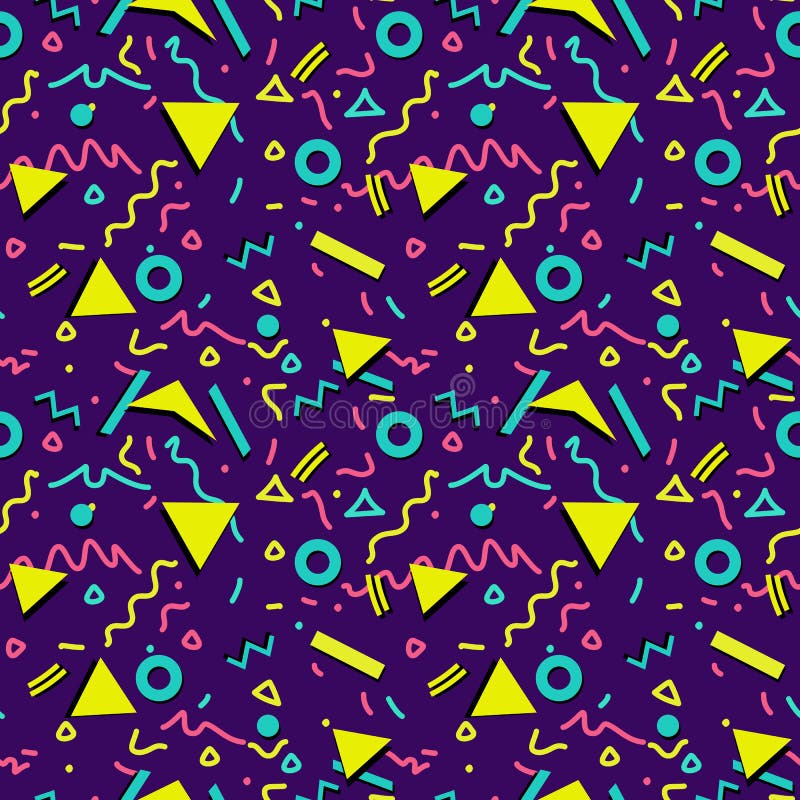 Geometric 80s Fashion Style Seamless Pattern Stock Vector ...