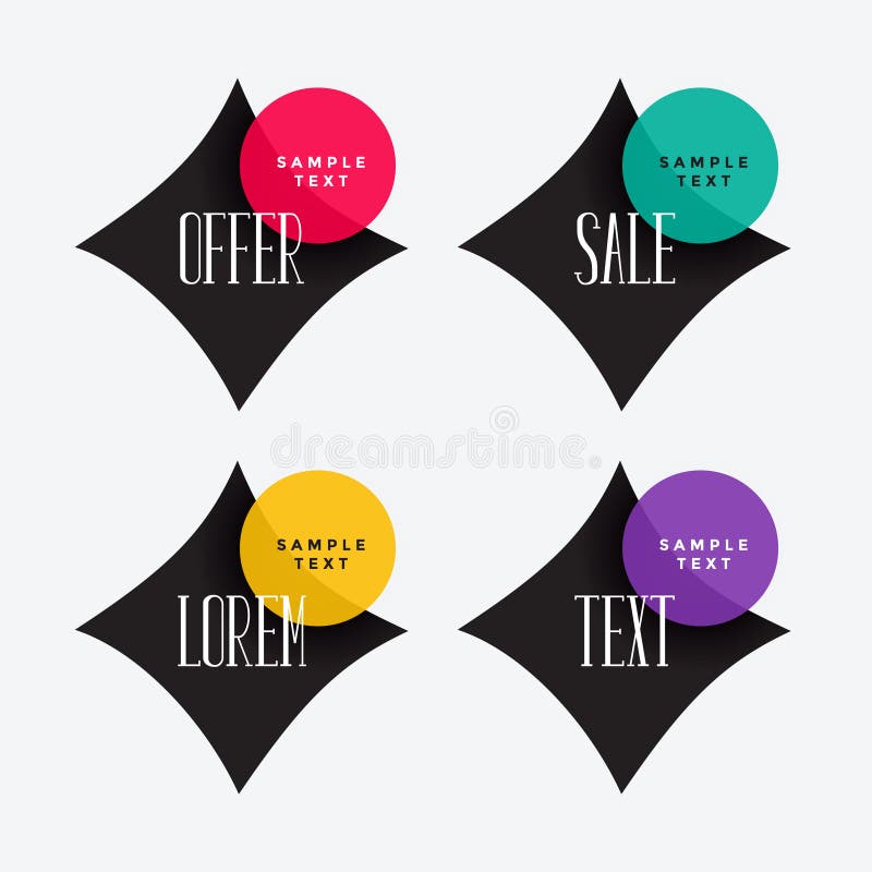 Geometric Sale and Offer Label Design Stock Vector - Illustration of ...