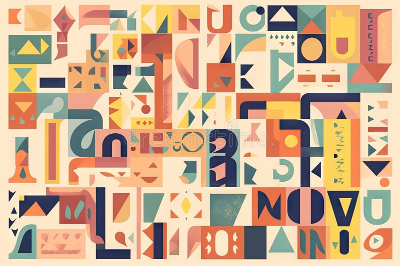 Geometric Sans-serif Typeface, with Large and Small Letters in ...