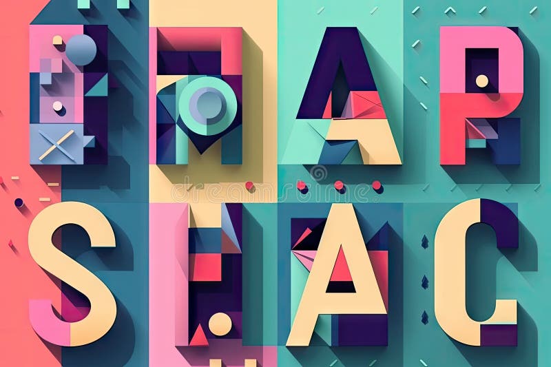 Geometric Sans-serif Typeface, with Large and Small Letters in ...