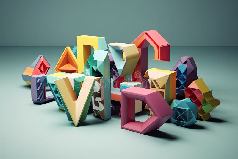 Geometric Sans-serif Typeface, with Large and Small Letters in ...