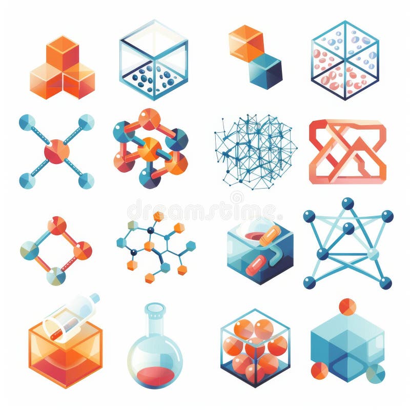 Geometric Science Elements Set Stock Illustration - Illustration of ...