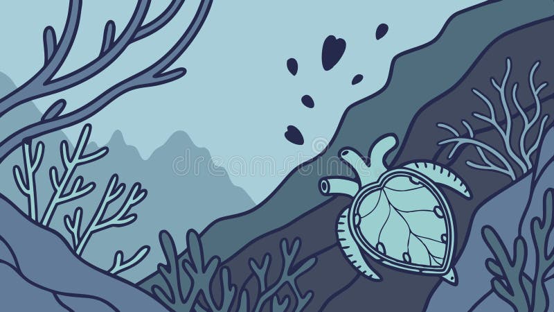 Geometric Sea Turtle in Abstract Aquatic Environment Vector, Vector ...