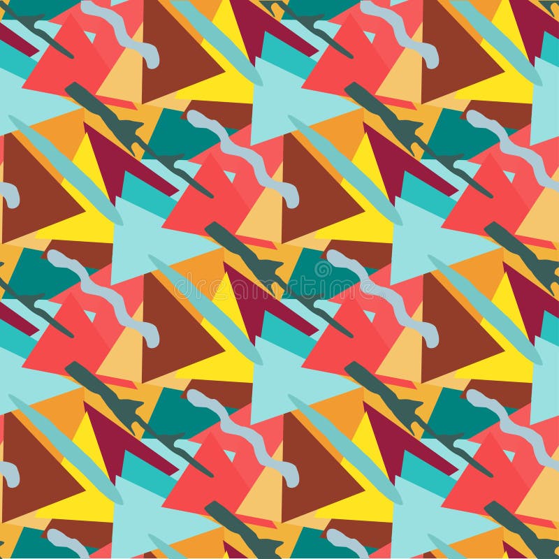Geometric Seamless Beautiful Color Pattern in Retro Style Stock ...