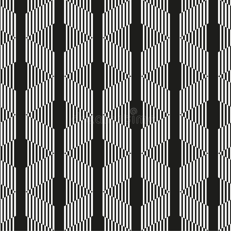 Geometric Seamless Black and White Striped Background with Visual ...