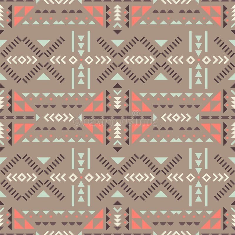 Geometric Seamless Boho Pattern Design Stock Illustration ...