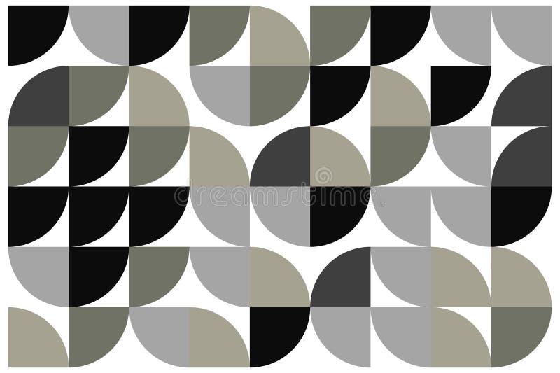 Geometric Seamless Pattern with Abstract Half Circles in Neutral Tones ...