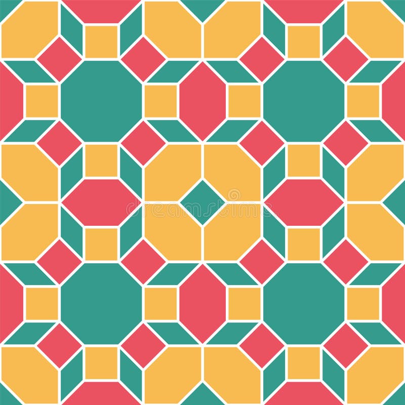Geometric Seamless Pattern, Arabic Style Ornament Textile Print Stock ...