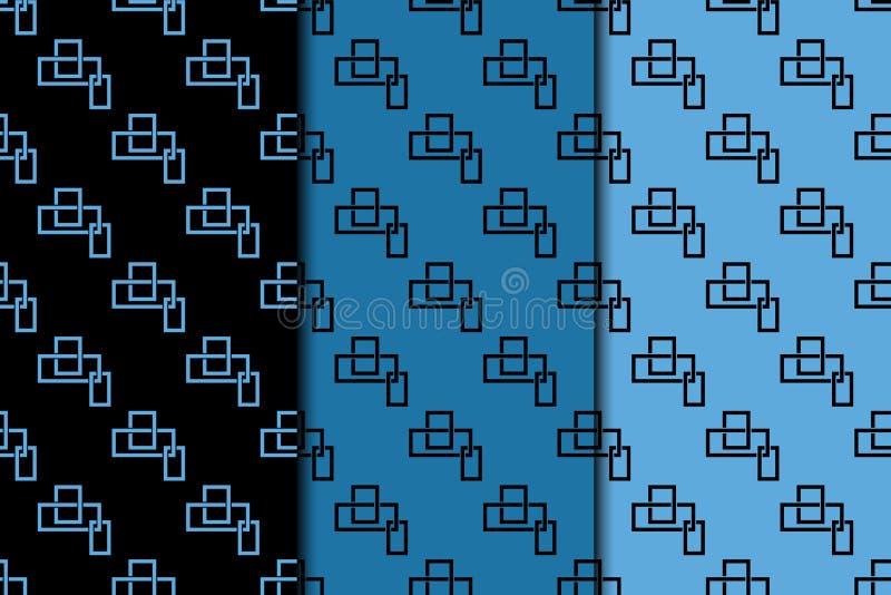 Geometric Seamless Pattern. Blue and Black Abstract Background with ...