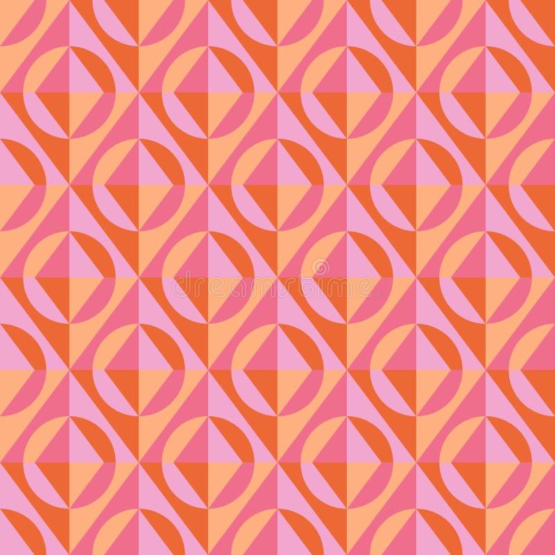 Geometric Seamless Pattern of Circles and Rhombuses in Shades of Orange ...
