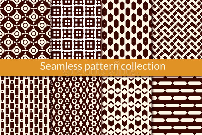 Geometric Seamless Pattern Collection. Ethnic Geo Background Set ...