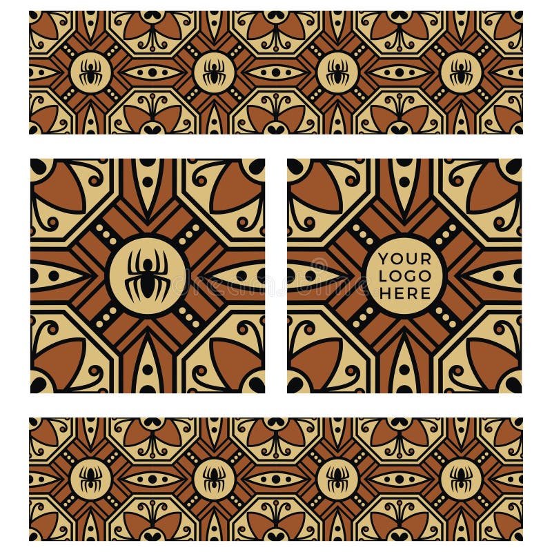 Geometric Seamless Pattern with Custom Logo Stock Vector - Illustration ...