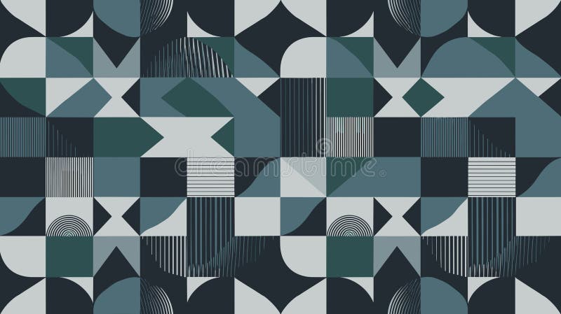 Geometric Seamless Pattern with Interlocking Shapes and Lines in a ...